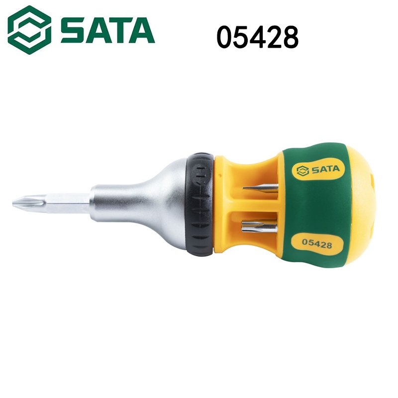 Sata 05428 Mini Ratchet Screwdriver Set Short Handle Screwdriver Driver ...