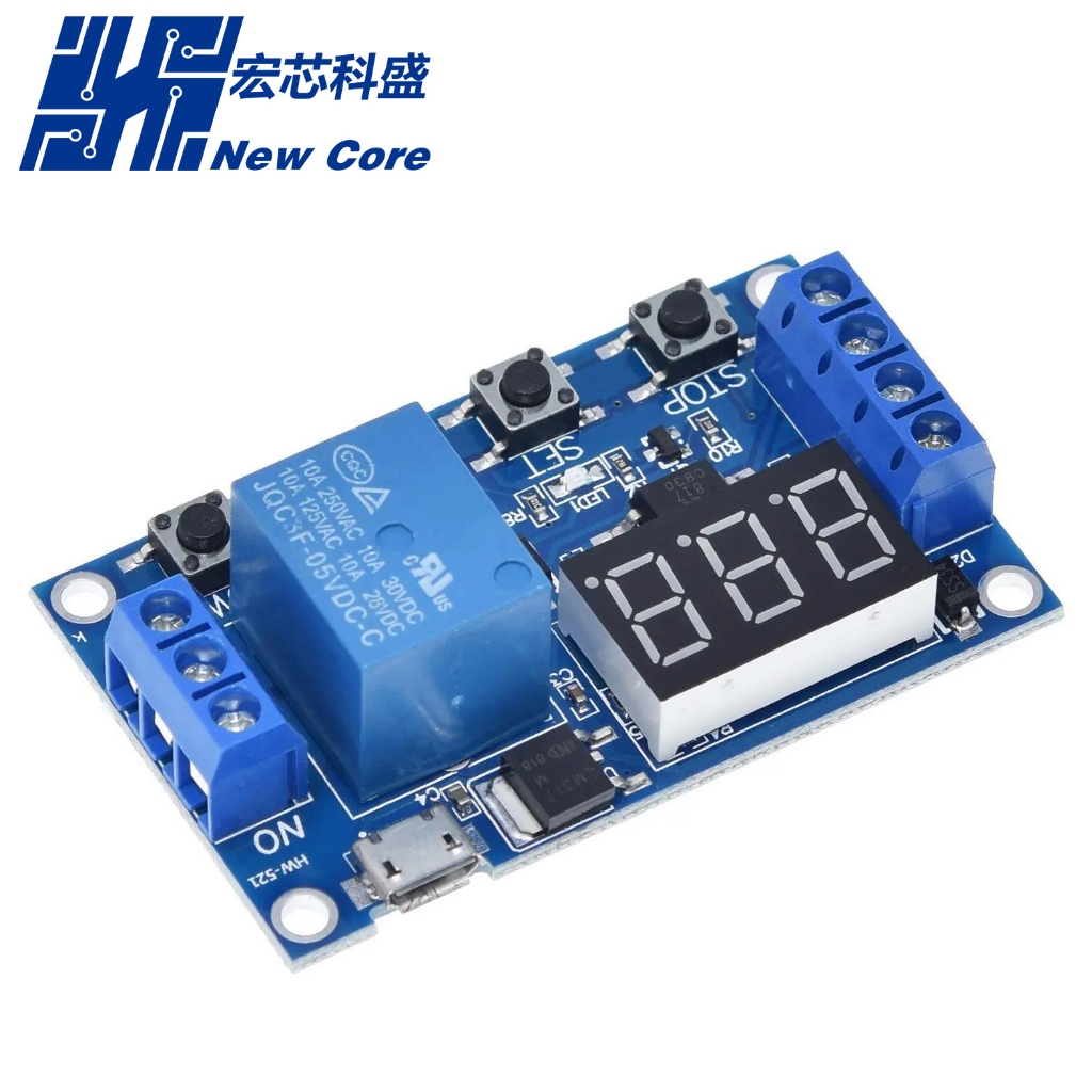 DC 6-30V Automation Cycle Delay Timer Module Control Off Switch Support Micro USB 5V LED Display ...