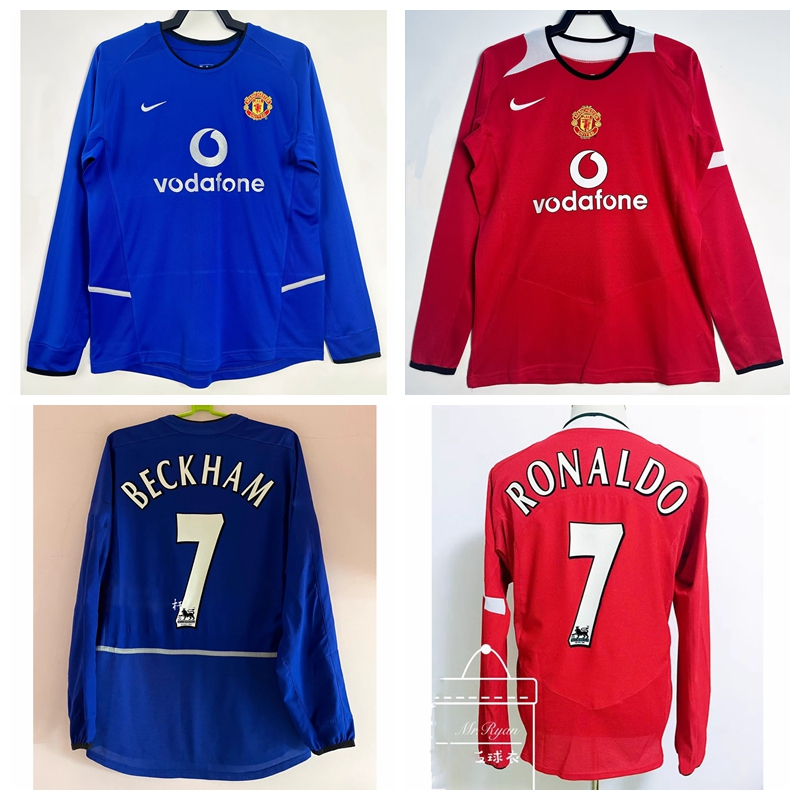 2002-03 05-06 Season Manchester United F.C. Retro Long Sleeve Home Away ...