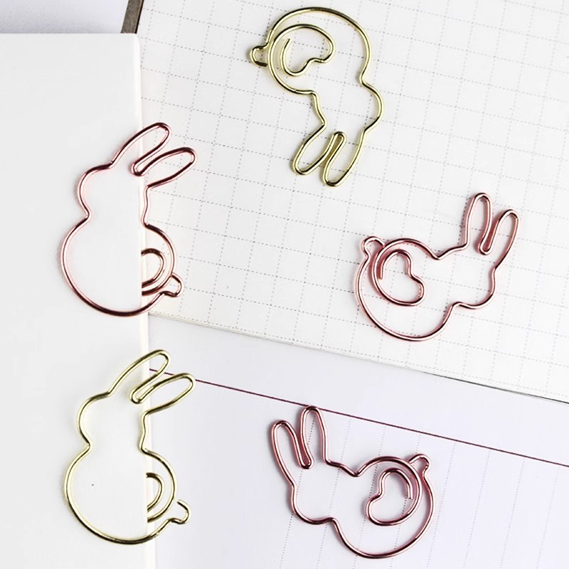 10/20pcs Kawaii Rabbit Paper Clips Cute Hollow Bunny Binder Clips ...