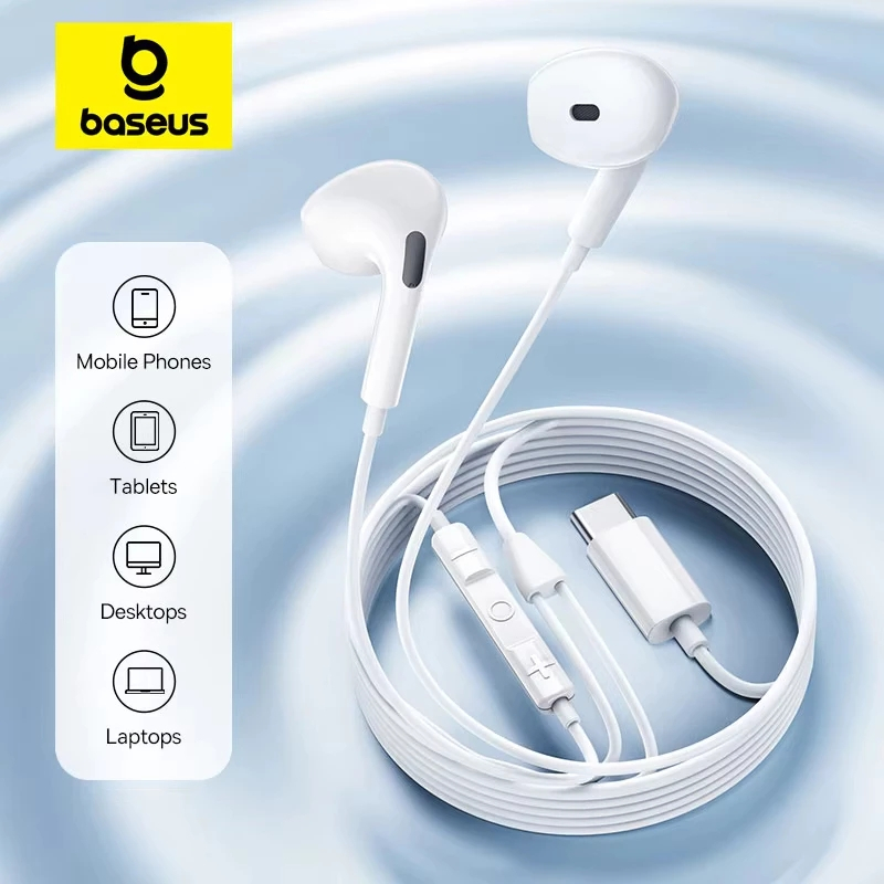 Baseus In-ear Wired Earphone CZ19/HZ19 Type-C With Mic Wired Headphones ...