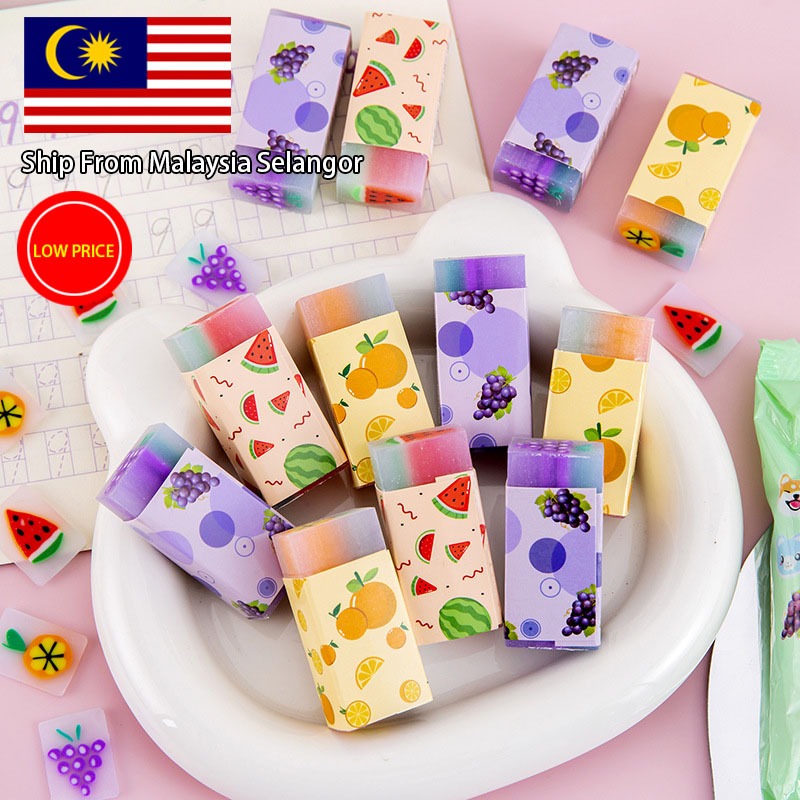 1pcs Cute Fruit Eraser Ins Creative Fruit Cartoon Kids Student PVC ...
