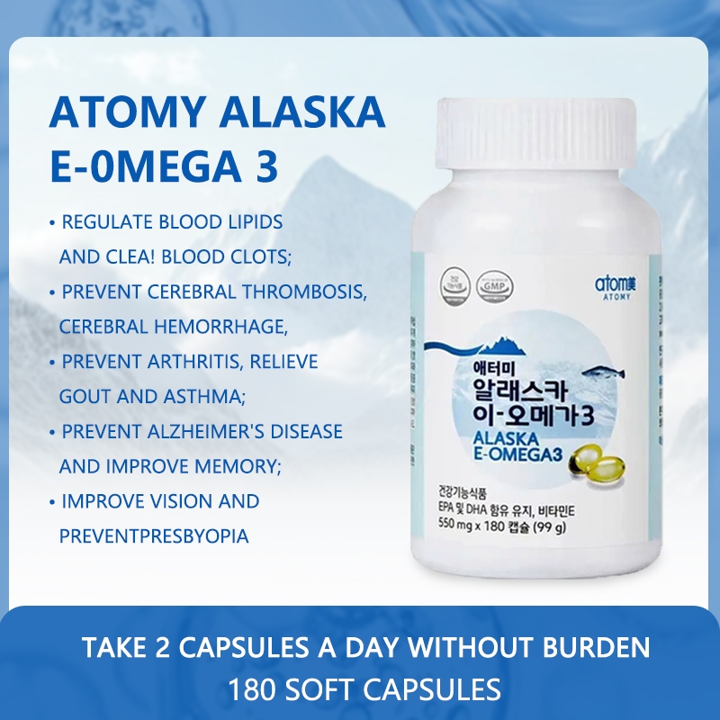 Atomy Alaska e- 3 Fish Oil Adult soft capsule Deep Sea Fish 180 capsule ...