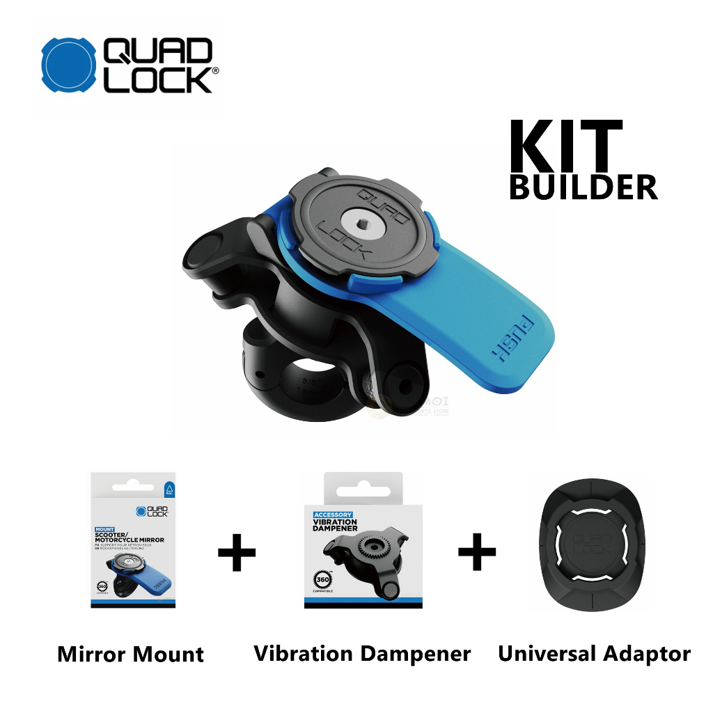 Original Kit Builder Mount Quad Lock Mirror Mount Scooter/Motorcycle - Mirror Mount cellphone ...