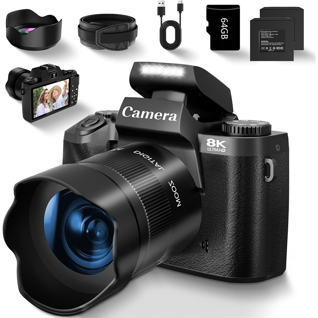VETEK6-pro 8K Digital Camera Autofocus, WiFi Touchscreen 16X Digital ...