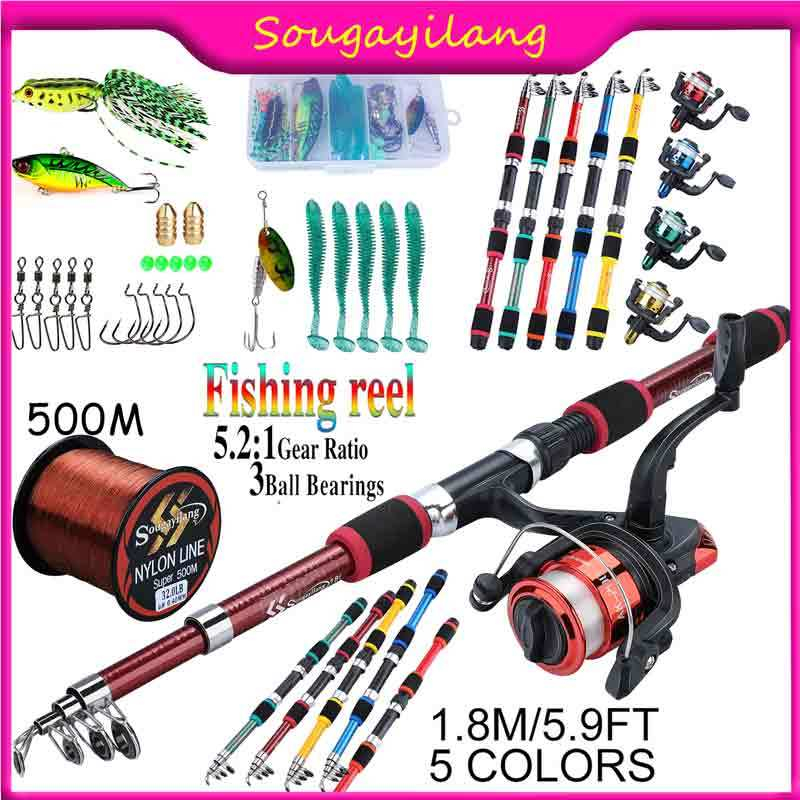 Sougayilang Joran Pancing Full Set Spinning Fishing Rod&Reel&Line&lure ...