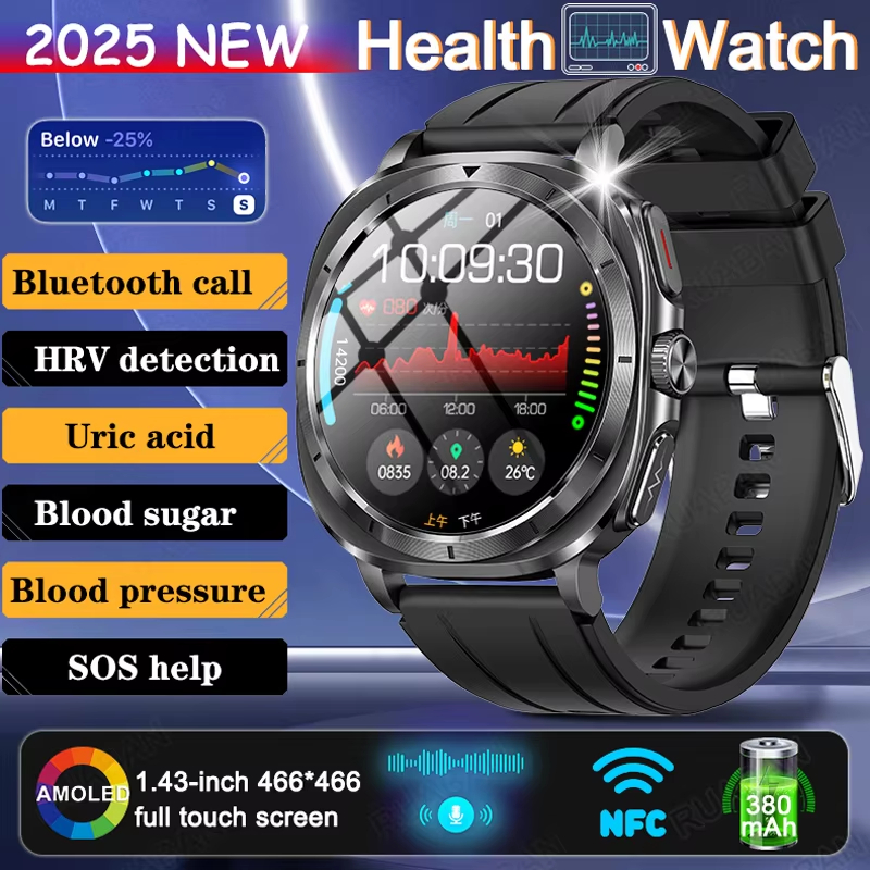 2025 NEW Ultra 7 Smart Watch 47mm ECG+PPG 1.43" AMOLED Non-Invasive ...