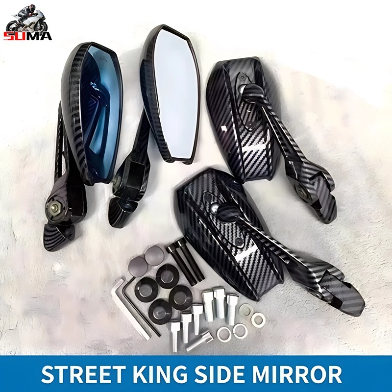 Street King Side Mirror V1 Carbon Fiber CNC Alloy Design Blue Lens ...