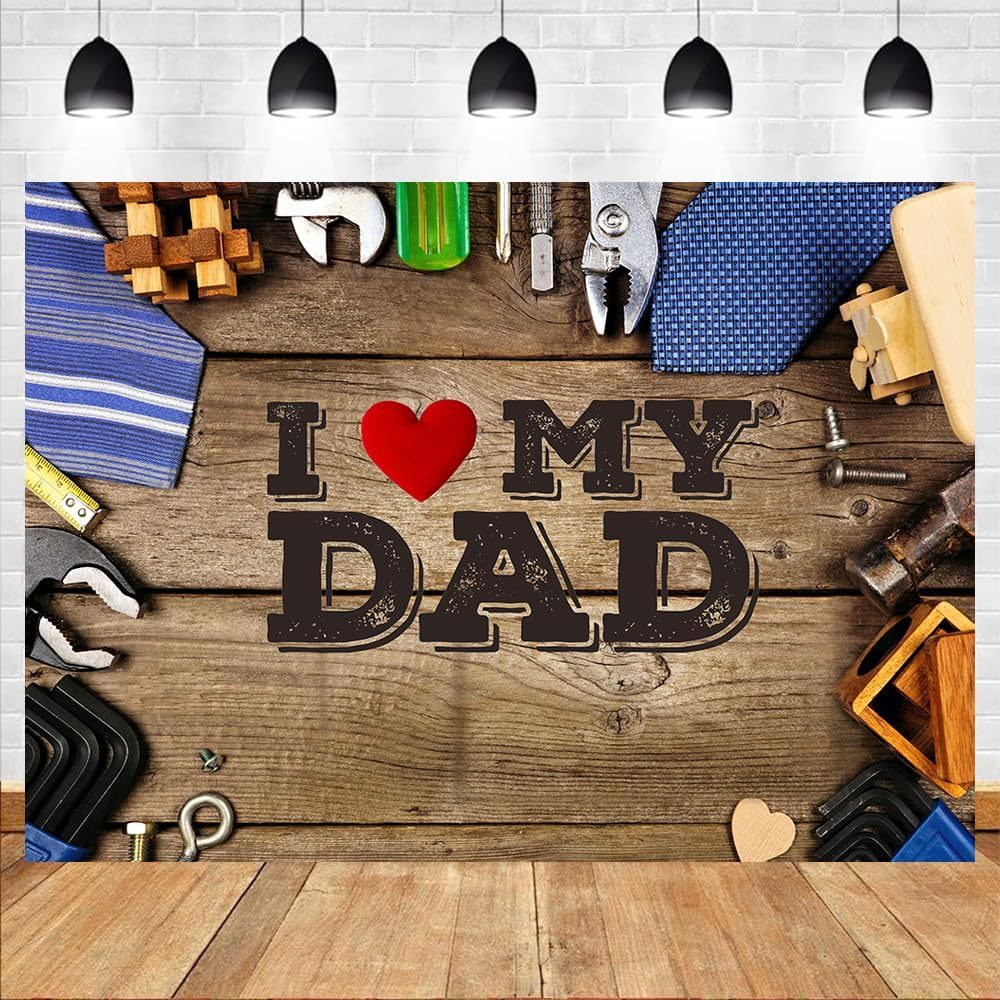 5x3ft Happy Father's Day Photography Backdrop Decorations I Love Dad ...