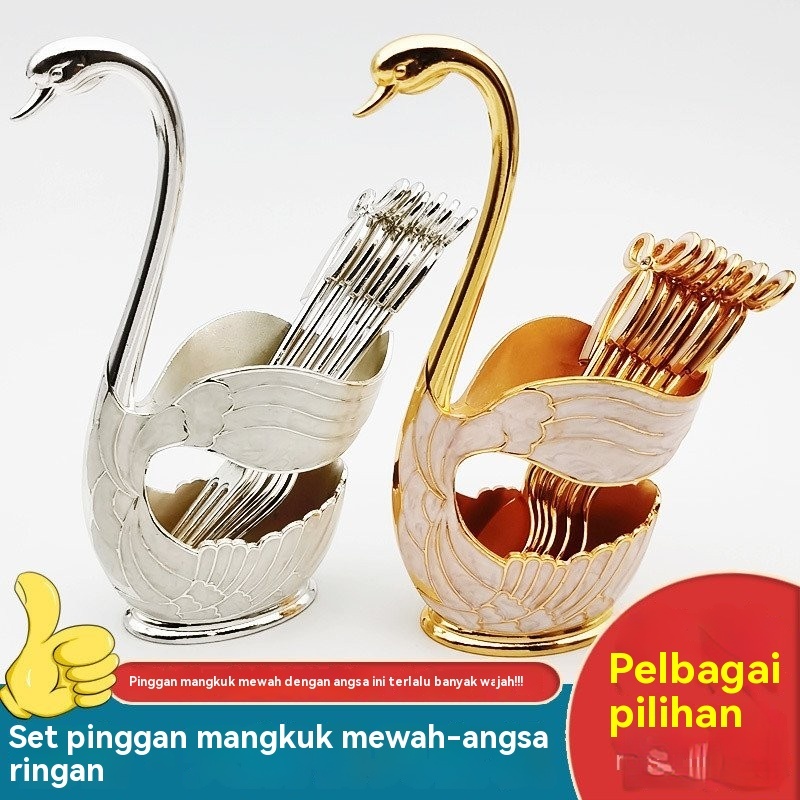 [1053 Orang Dikumpul] Pinggan Makan Kreatif Pangkalan Angsa Logam Gaya ...