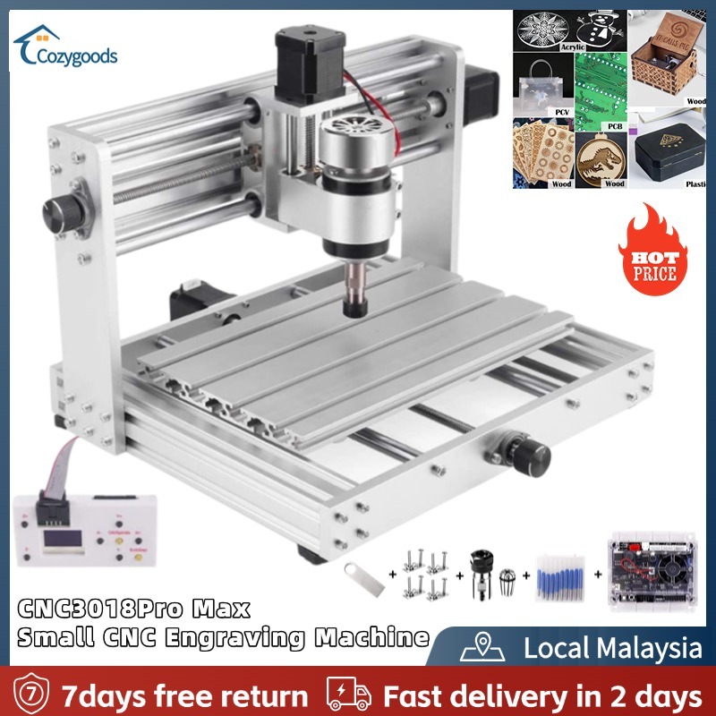 [Local delivery] CNC 3018 Pro Max Metal Engraving Machine GRBL Control With 200w Spindle DIY 15w ...