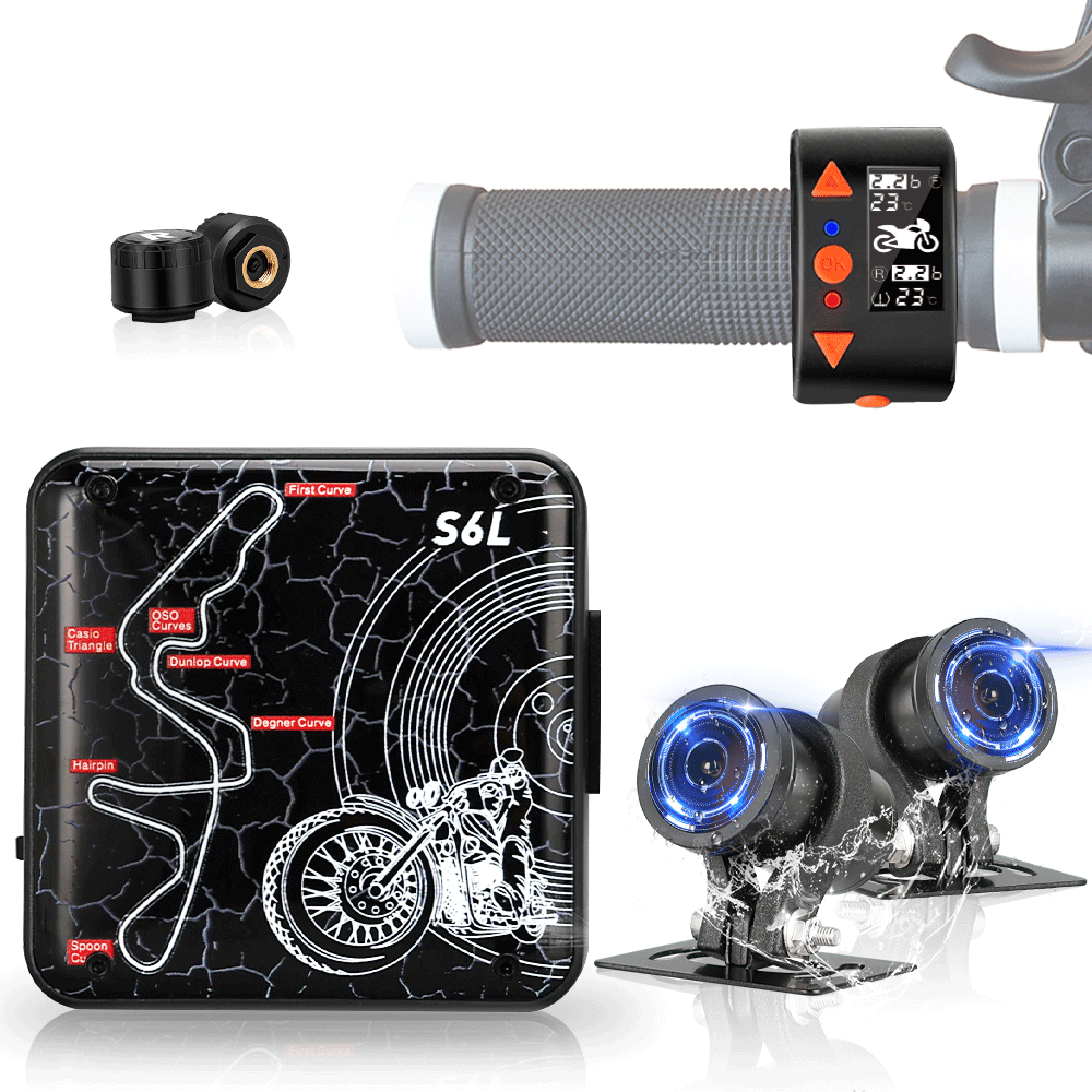 VSYSTO WiFi Motorcycle Dash Camera with OLED Display Wired Controller ...
