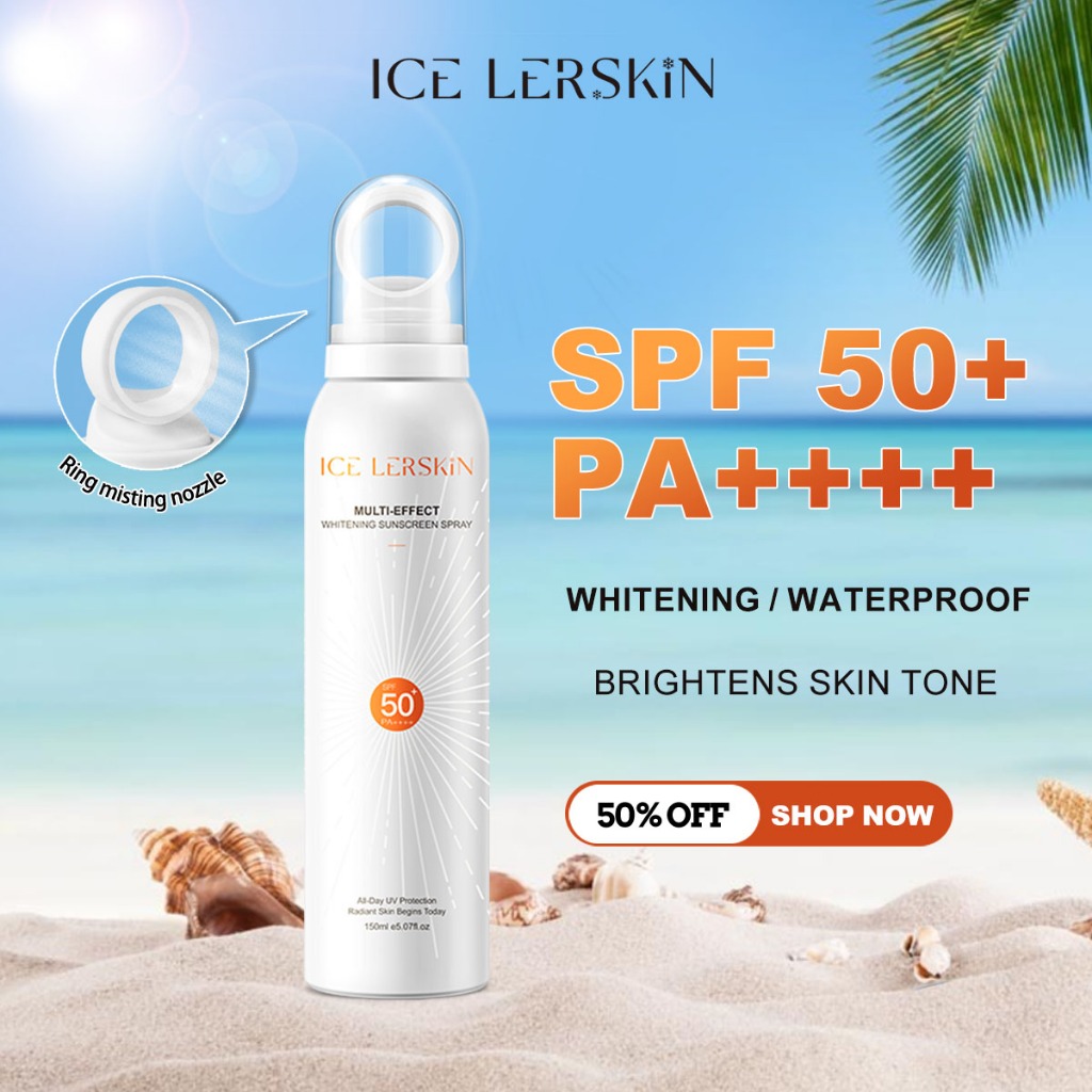 ICE LERSKIN sunscreen spray SPF50+ PA++++ full UV protection | Shopee ...