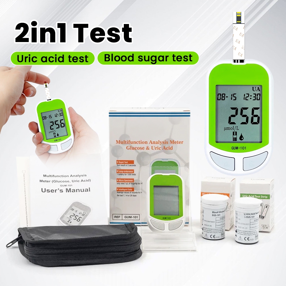 2 in 1 Blood Glucose and Uric Acid Meter test kits for Diabetes ...