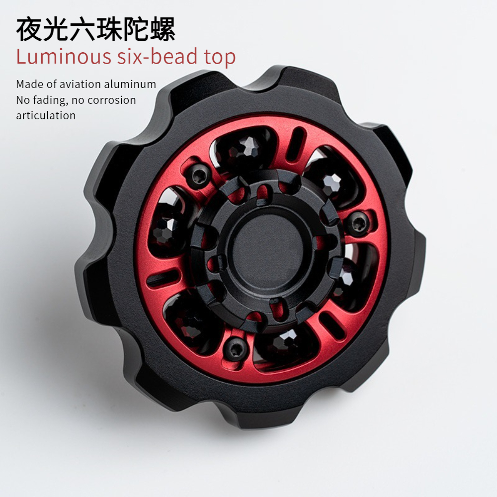 Aviation aluminum Luminous Six-Bead Figner Spinner Decompression Fidget ...