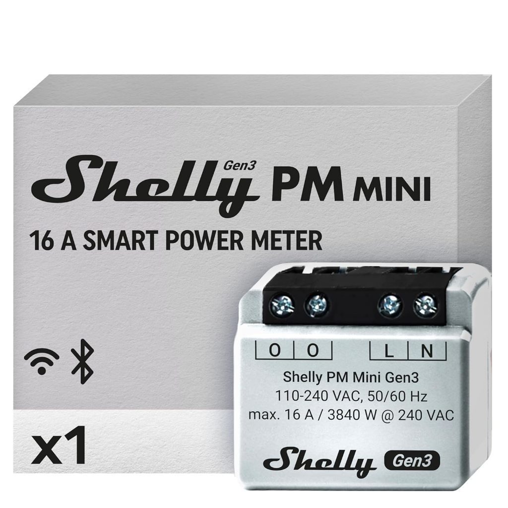 Shelly PM Mini Gen3 Wi-Fi Operated Smart Power Meter Smallest Power ...