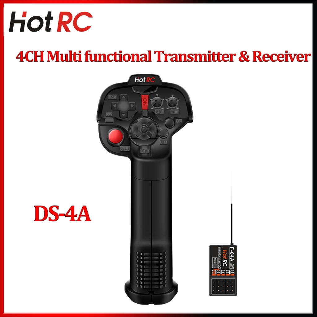 HOTRC DS-4A 4CH Transmitter 2.4G Single Hand 4 Channel Radio Systems F ...