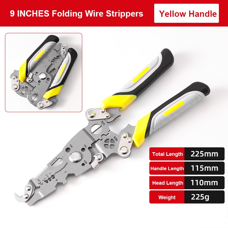 Foldable Multifunction Wire Stripper Piler Wire Cutter Crimping Tool ...