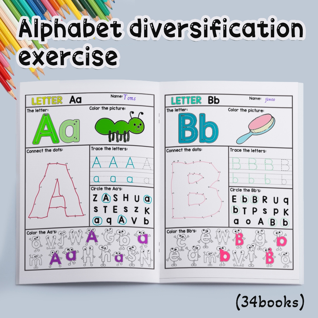 Preschool ABC Alphabet Book Set Baby Book 34 Books in All Contains ...