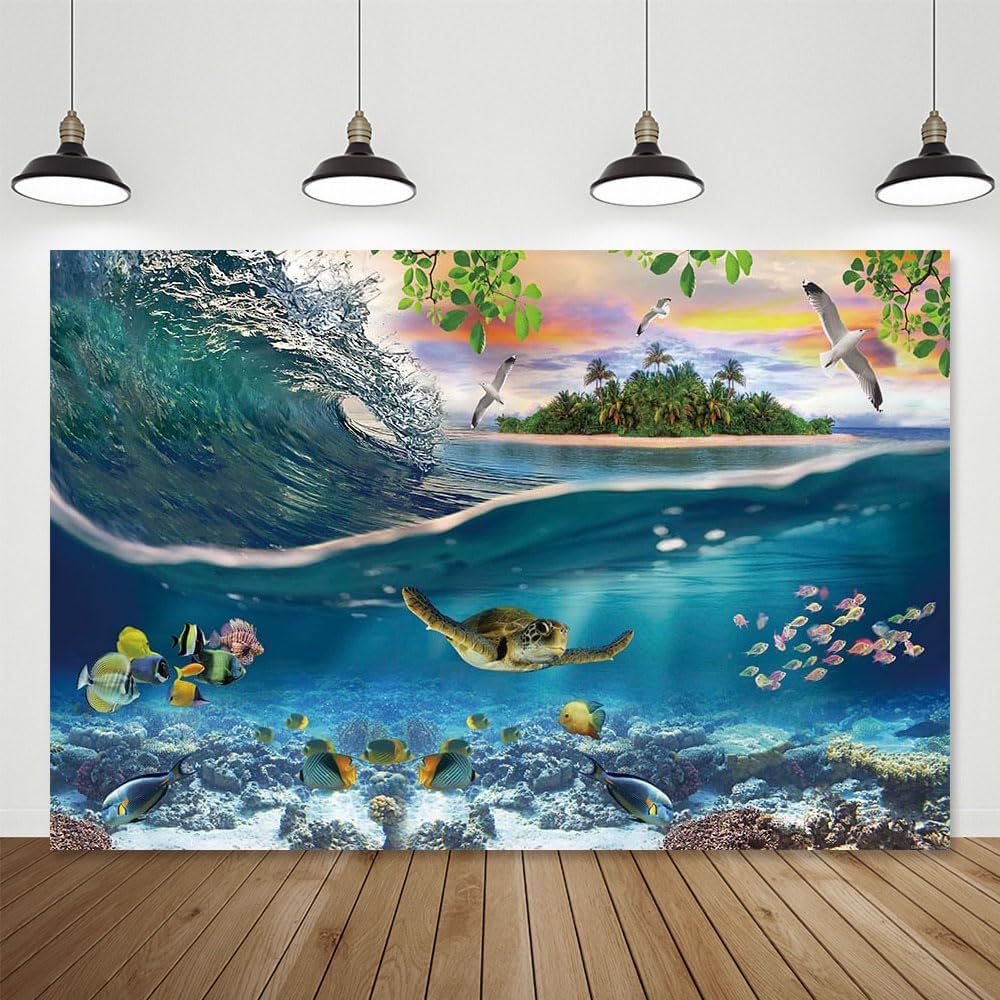 Summer Ocean Photography Background Undersea World Animal Backdrop ...