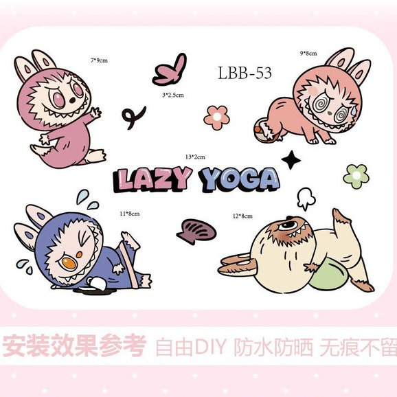 Popmart Stickers Electric Car LABUBU Cute Stickers Motorcycle ...