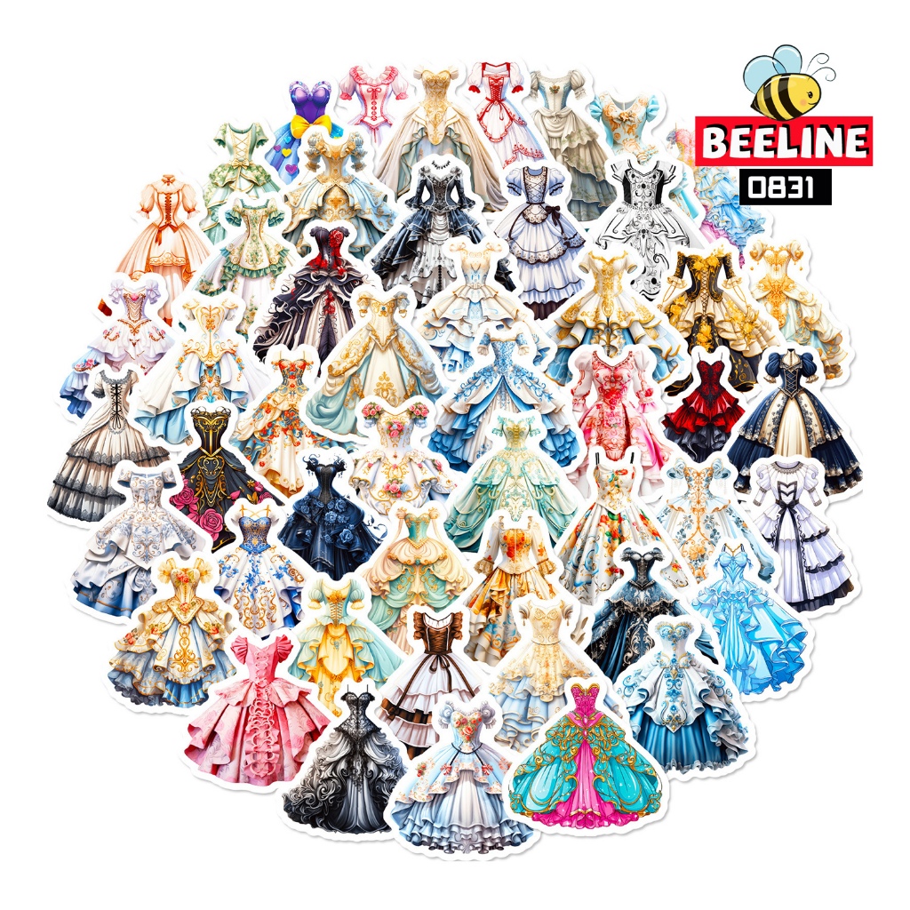 Beeline 50 Pcs Lolita Sticker Princess Dress Diy Decor Waterproof ...