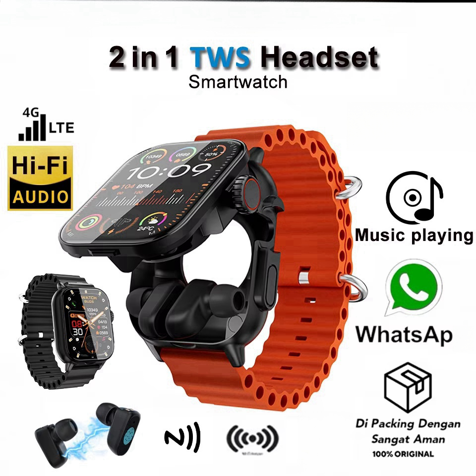 2025 New Smart Watch 2 in 1 With Earphone Smartwatch Bluetooth Call Men ...