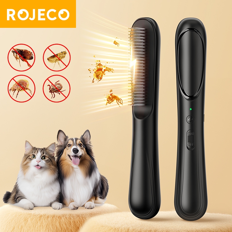 ROJECO Electric Flea Comb Anti Lice Grabber Brush Waterproof Flea ...