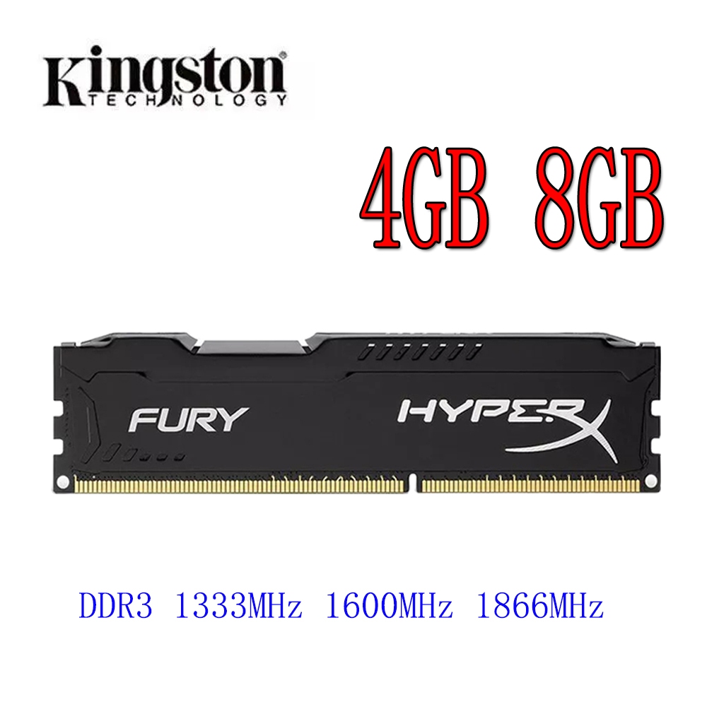Kingston HyperX Fury DDR3 PC RAM 4GB 8GB DDR3 1333/1600/1866MHz Desktop Memory DIMM Computer ...