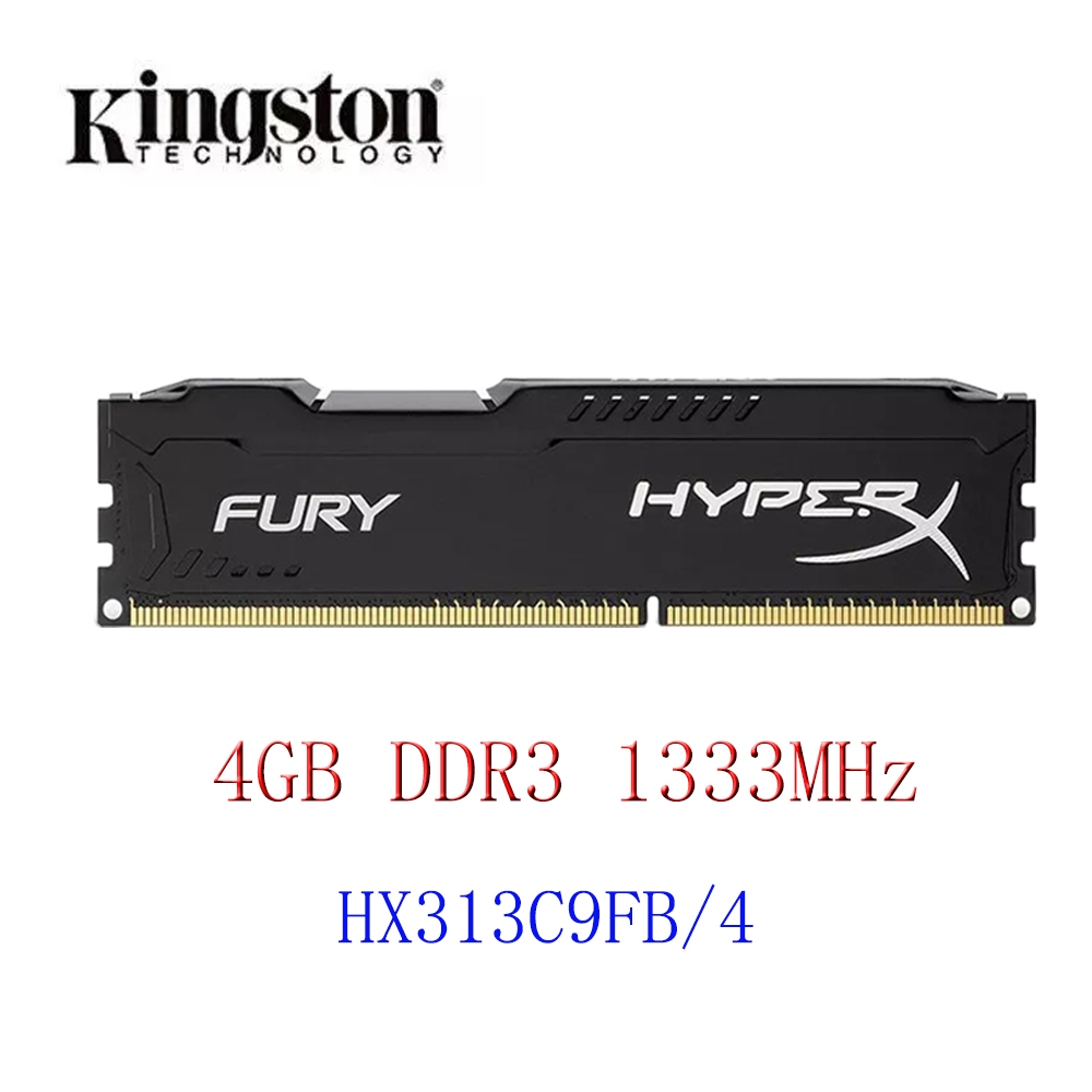 Kingston HyperX Fury DDR3 PC RAM 4GB DDR3 1333MHz Desktop Memory HX313C9FB/4 Computer RAM Black ...