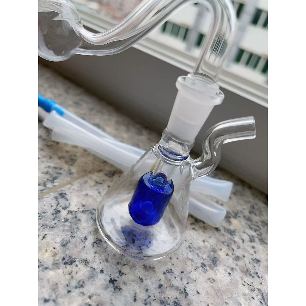 Exquisite Triangle Shape Small Blue Jar Full Set Mini Glass Bottle ...