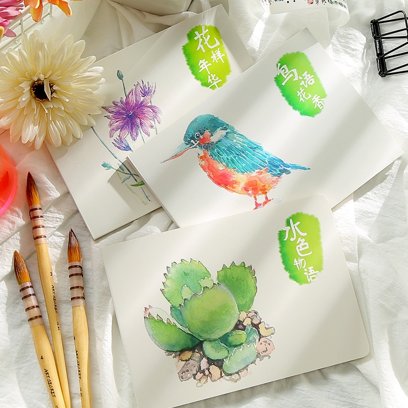 300gms 10Sheet Tutorial Watercolor Paper Book Watercolor Line Draft ...
