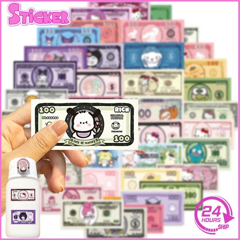 Set of 50Pcs PVC Sanrio Money Graffiti Stickers Cartoon Waterproof For ...