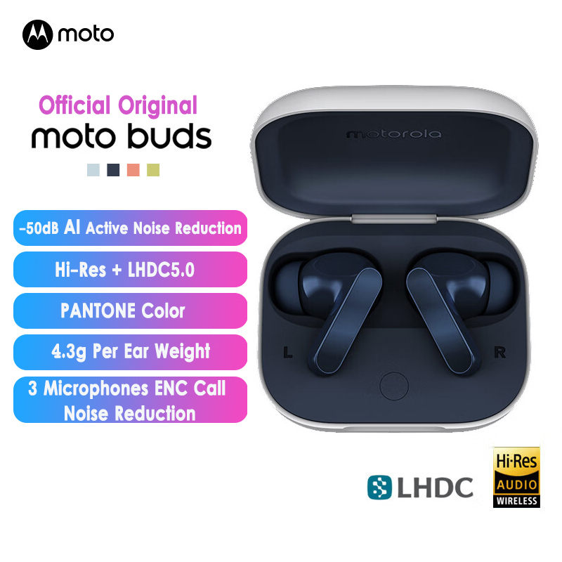 Official Original Moto Buds AI Dynamic Active Noise Reduction TWS Earphone Motorola Hi-Res+LHDC5 ...