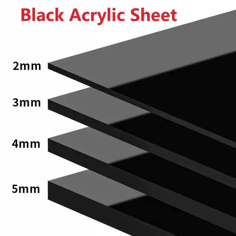 Glossy Black Acrylic Sheet Board Organic Glass Polymethyl Methacrylate ...