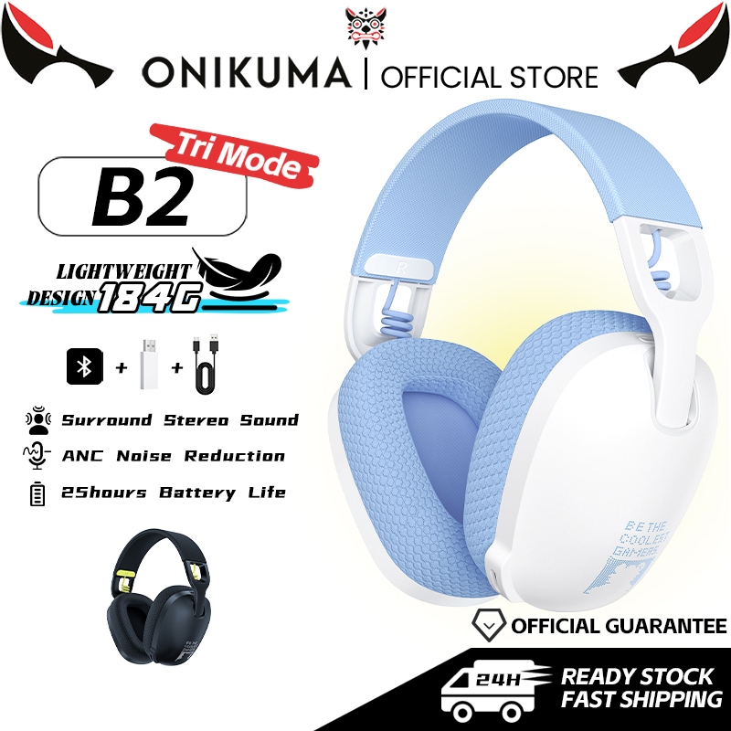 ONIKUMA B2 Bluetooth Headphones Wireless 2.4G Tri-mode ANC Noise ...