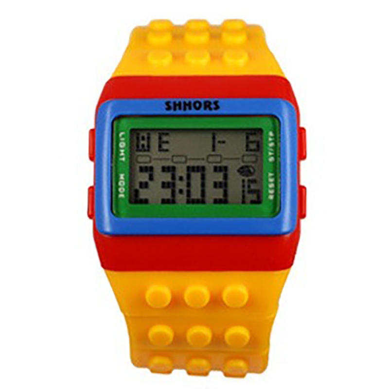 Men's leisure colored building block watch, sports quartz watch ...