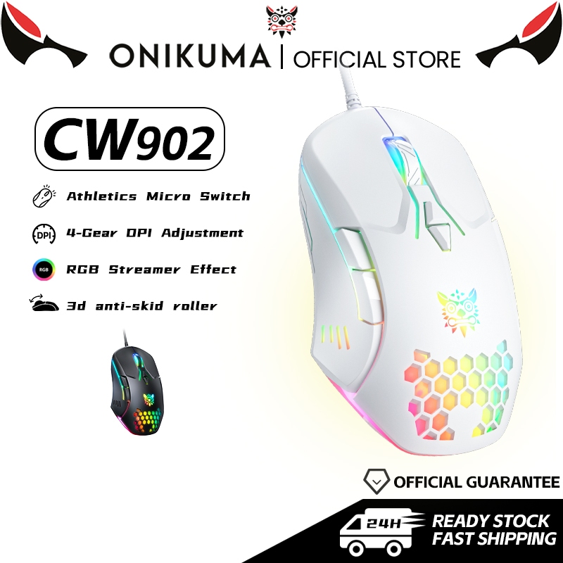 ONIKUMA CW902 RGB Lights Mouse Wired USB Port Adjustable DPI Gaming Athletics Mouse | Shopee ...
