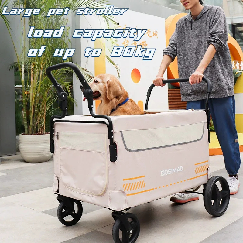 Bosimao 80kg Pet Stroller Large-Scale Dogs Out Portable Foldable ...