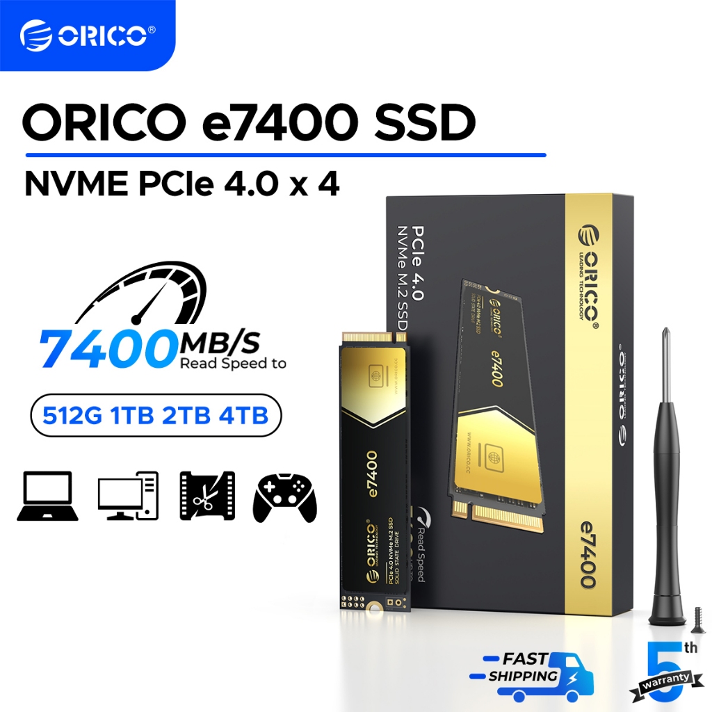 ORICO E7400 M.2 NVMe SSD PCIe 4.0 Up to 7400MB/s 512GB 1TB 2TB 2280 ...