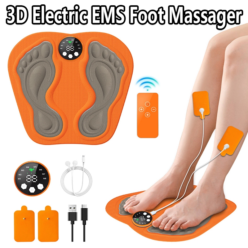 3D Smart Electric EMS Foot Massage Pad Feet Massager Improve Blood ...