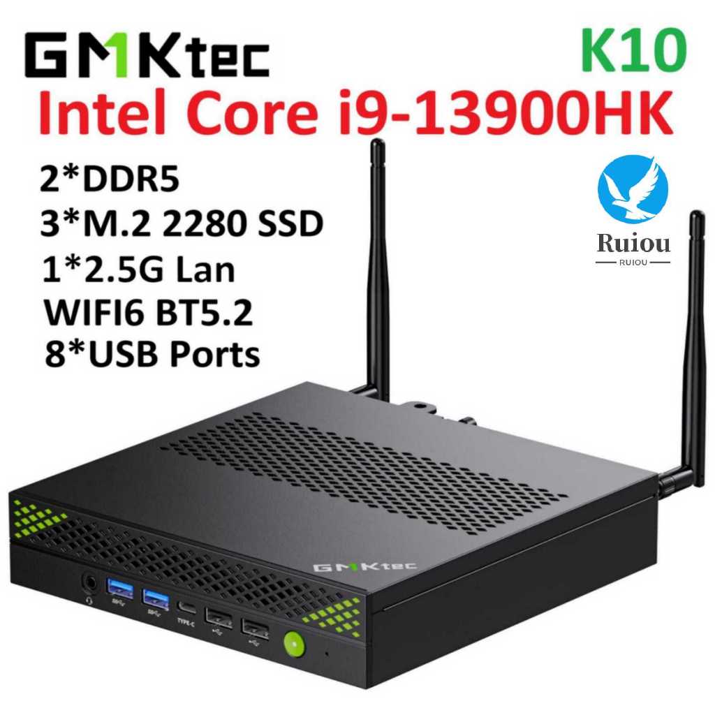 GMKtec K10 MINI PC 13th Intel Core i9-13900HK Windows 11 Pro 2*DDR5 3 ...