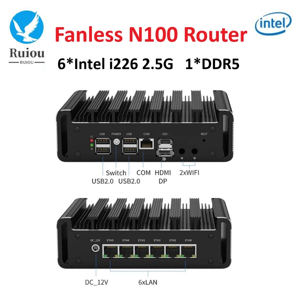 G31 Fanless Router Intel Alder Lake N100 Soft Router Mini PC 6x Intel ...