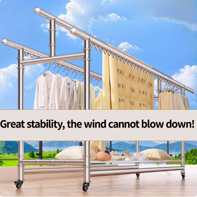 Thickened stainless steel floor drying rack for home indoor and outdoor ...