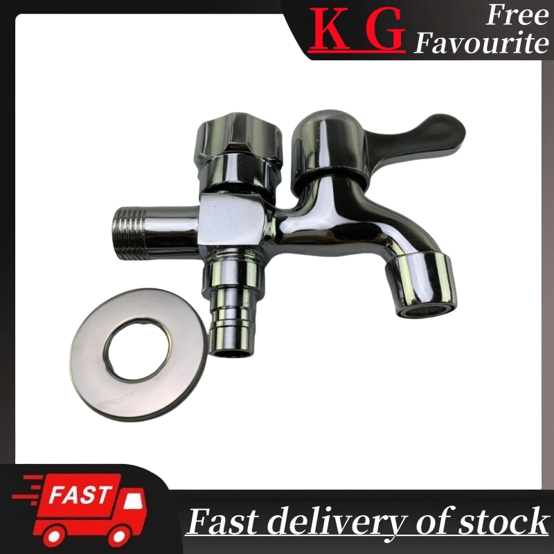 Brass 4 Points Washing Machine Dual-Purpose Faucet One in Two Water ...