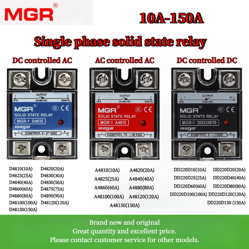 MGR Single-phase solid-state relay MGR-1 D4810/D4820/D4825/D4830/D4860 DC-controlled AC | Shopee ...