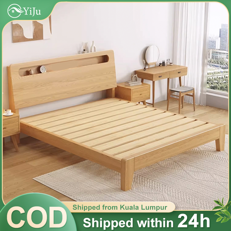 【𝟐-𝟑 𝐝𝐚𝐲𝐬 𝐝𝐞𝐥𝐢𝐯𝐞𝐫𝐲】YJ Katil Kayu Single/Queen/King Solid Wood Bed Frame ...