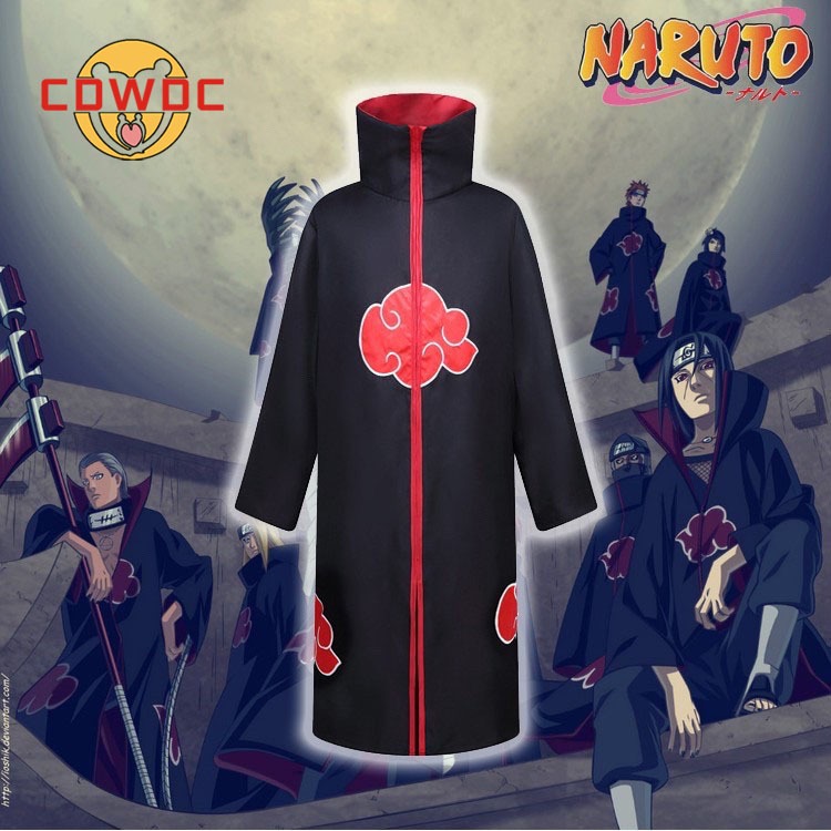 【CDWDC】Akatsuki Cloak for Kids Adult Naruto Jacket Men Cosplay Akatsuki ...