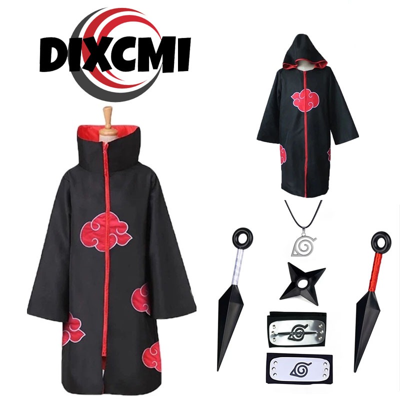 【CDWDC】Naruto Costume Akatsuki Cloak Cosplay Sasuke Uchiha Cape Cosplay ...