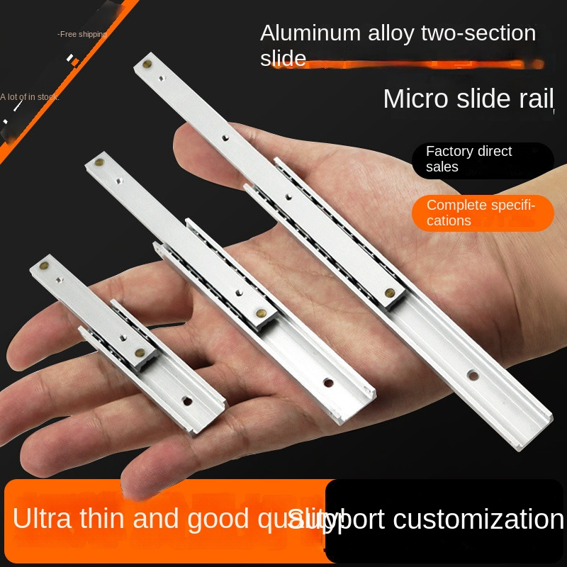 Ultra Short 70mm Sliding Small Drawer Track Two-Way 2 Section 16mm Wide ...